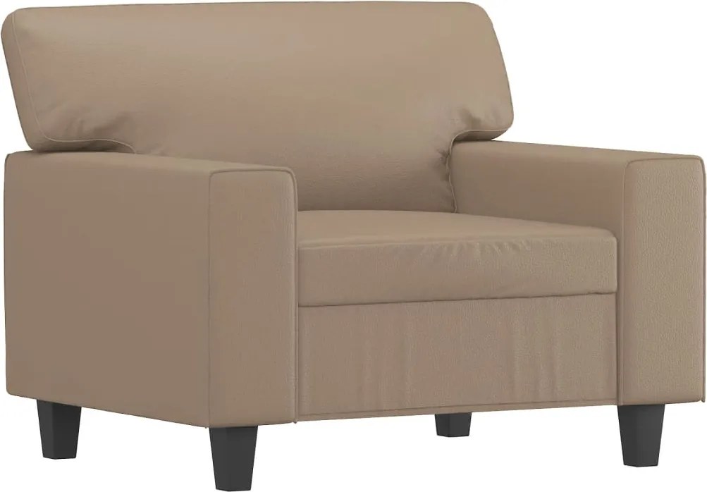 Křeslo s podnožkou cappuccino 60 cm umělá kůže 3201163