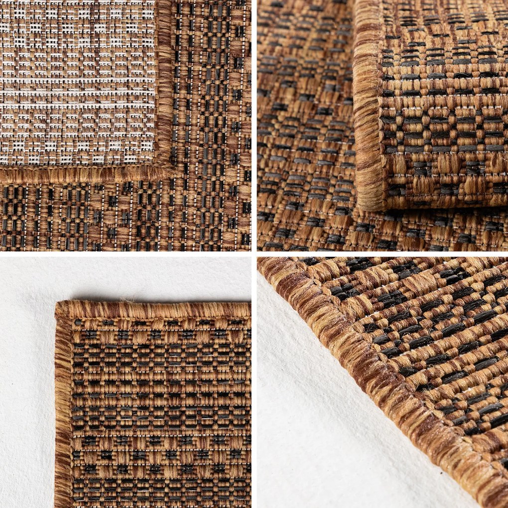 Ayyildiz, Kusový koberec Zagora 4513 Copper – na ven i na doma, 80x150, hnědá, chodba / předsíň