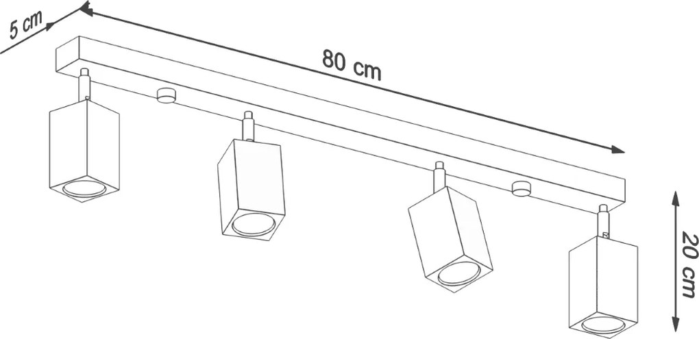 Sollux Lighting Stropní svítidlo KEKE 4 dub