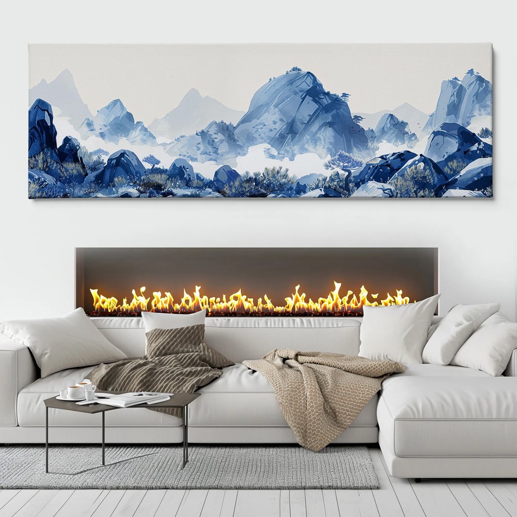 Obraz na plátně - Pod tou skálou co se tyčí FeelHappy.cz Velikost obrazu: 240 x 80 cm