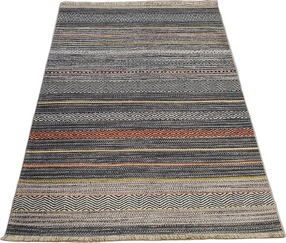 HU Vícebarevný moderní koberec Banco 1049 – šedý Rozměr: 60x110 cm