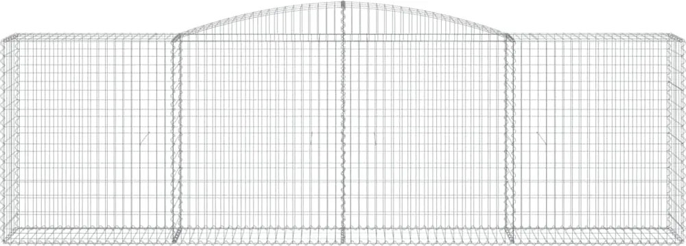 Klenuté gabionové koše 2 ks 400x50x120/140cm pozinkované železo 3147009