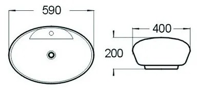 Keramické umyvadlo na desku MEXEN KIARA  59x40 cm bílé
