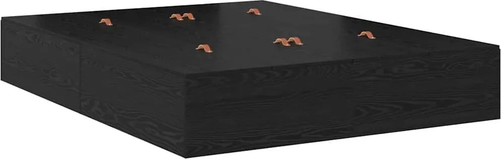 Rám postele s úložným prostorem Černý dub 140 x 190 cm 3335430