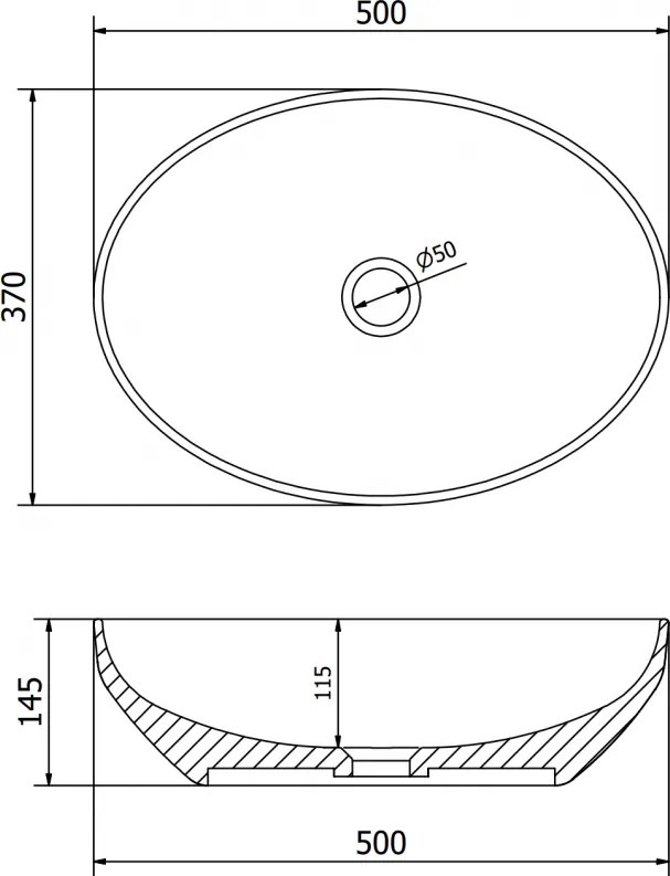 Mexen Cornelia, umyvadlo na desku 50 x 36 cm, růžová matná, 21885044