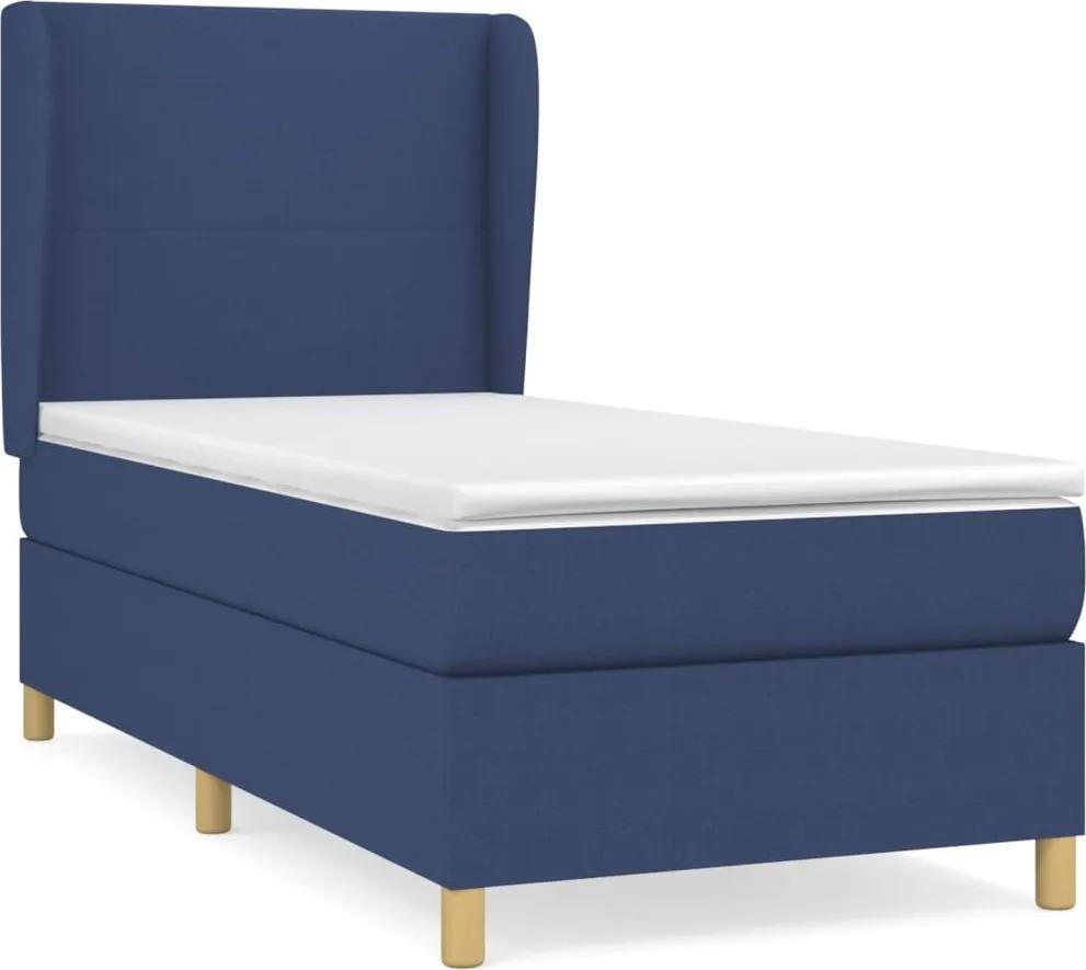 vidaXL Box spring postel s matrací 80 x 200 cm textil [3128323] Barva: Modrá