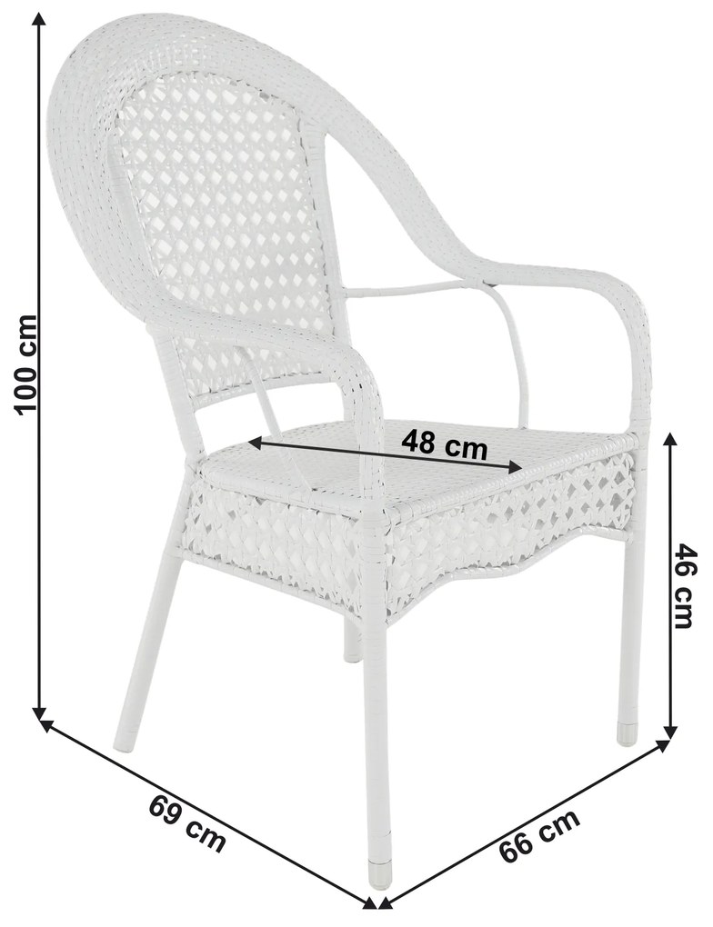Kondela Zahradní set 1 + 4, bílá, KOVEN
