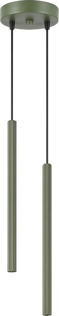Sollux Lighting Závěsné svítidlo ARCHE 2P olivově zelené