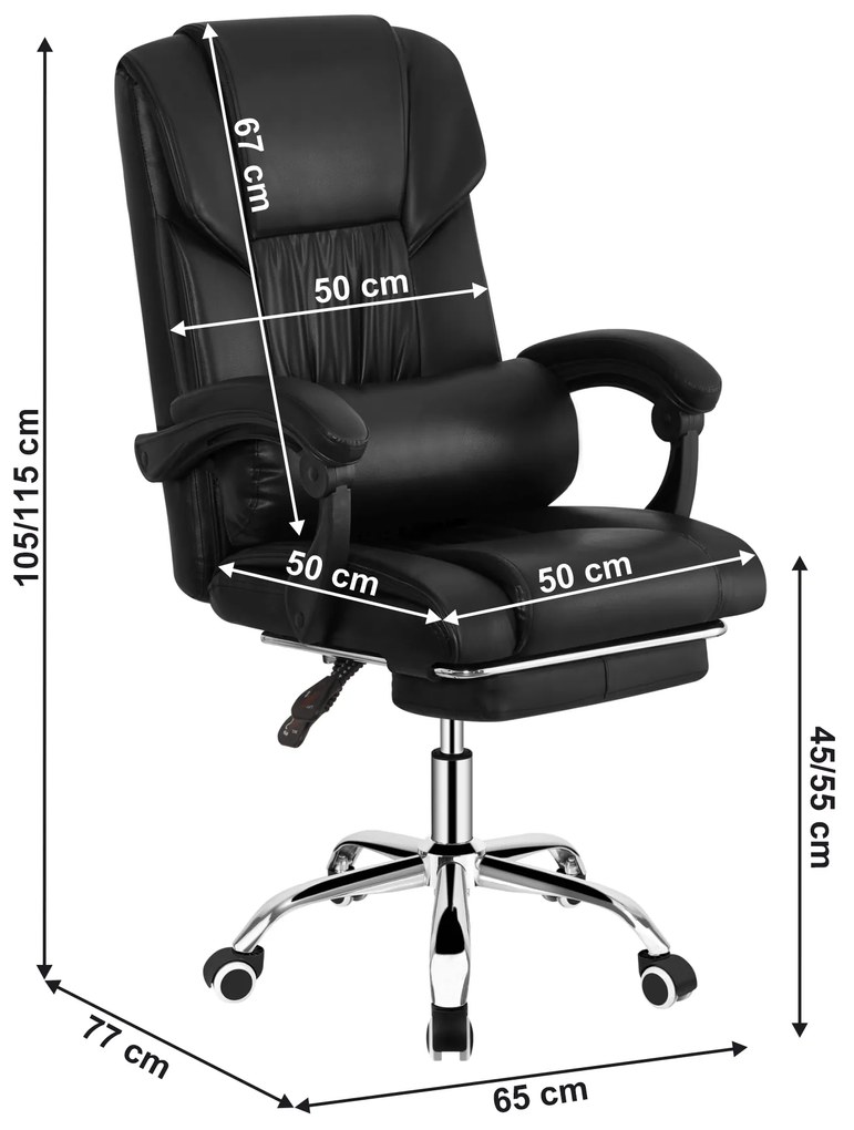 Kondela Kancelářské křeslo, ekokůže černá, ARNAUD 2 NEW