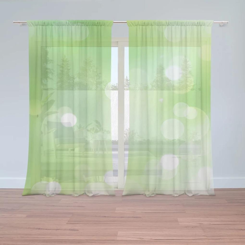 Sablio Záclony Zelená abstrakce 2: 2ks 150x250cm