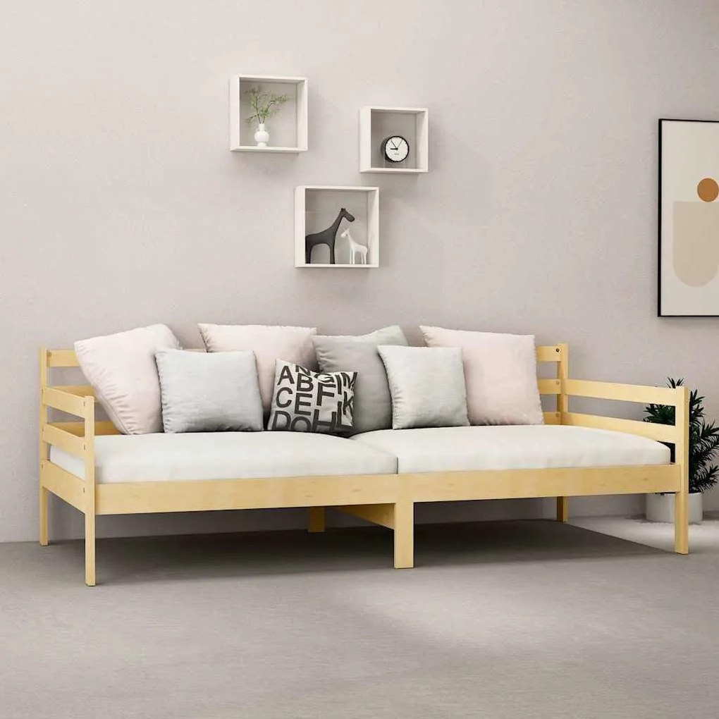 Válenda s matrací 90 x 200 cm masivní borové dřevo 3083594