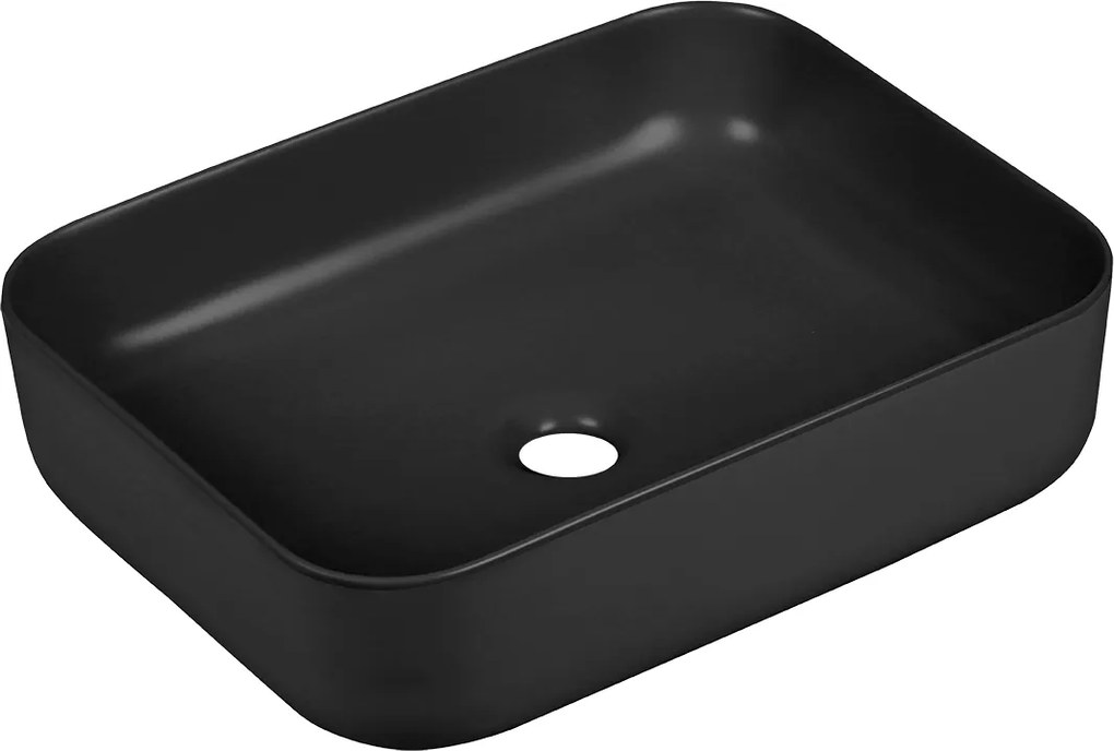 Laveo Mogami, keramické umyvadlo na desku 500x400x135mm, černá matná, LAV-VUM_B250