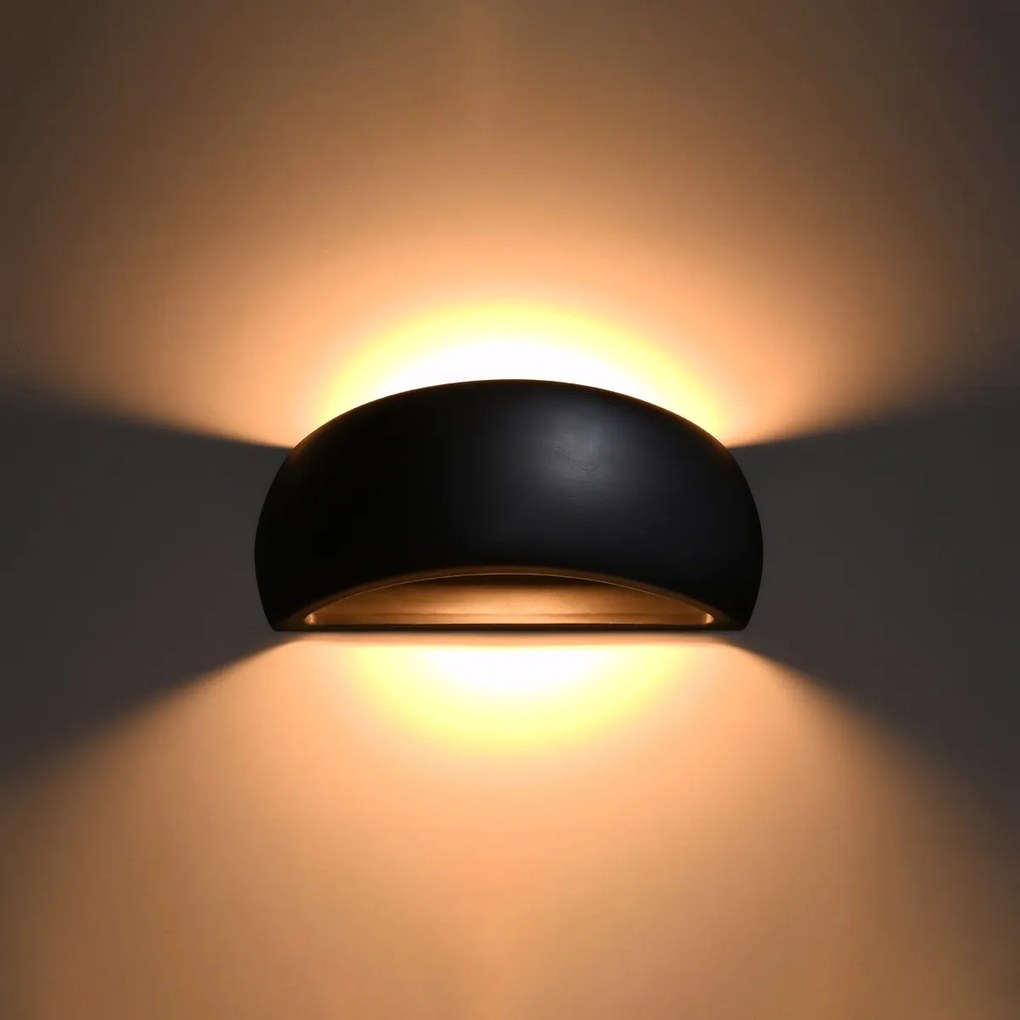 Sollux Lighting Nástěnné keramické svítidlo PONTIUS černé