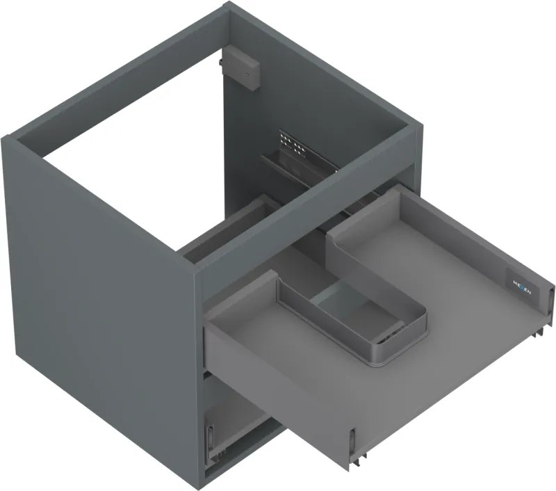 Mexen Box-A, závěsná skříňka 50 cm, 2 zásuvky, grafitová matná, 91AX0-0500-470-2-66