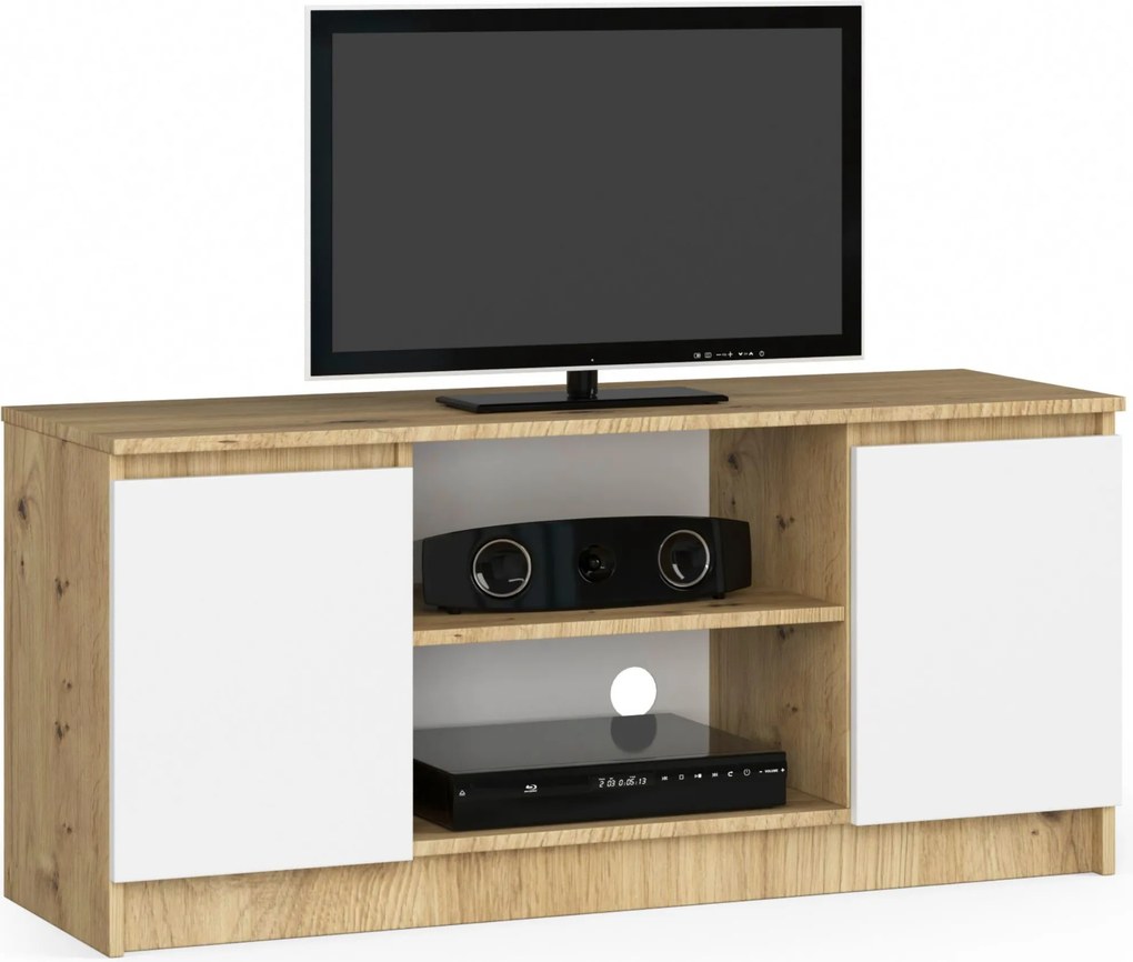TV stolek K120 dub artisan/bílá