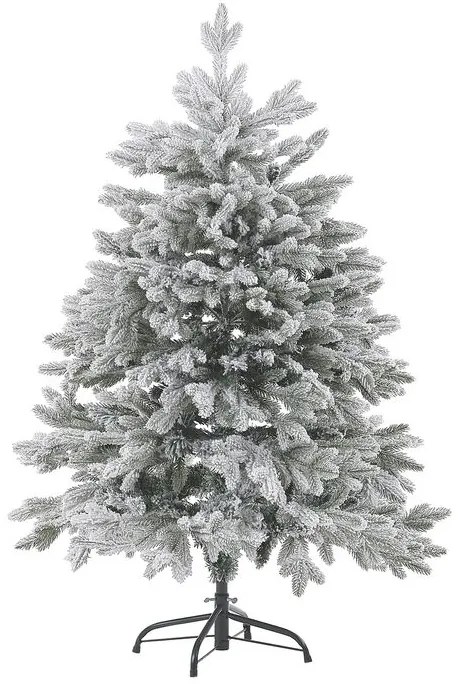 Zasněžený vánoční stromeček 120 cm bílý FORAKER Beliani