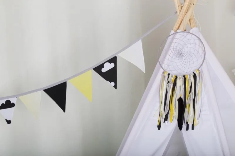 Vigvam design Teepee Ombré Yellow - pětiúhelníkové s doplňky