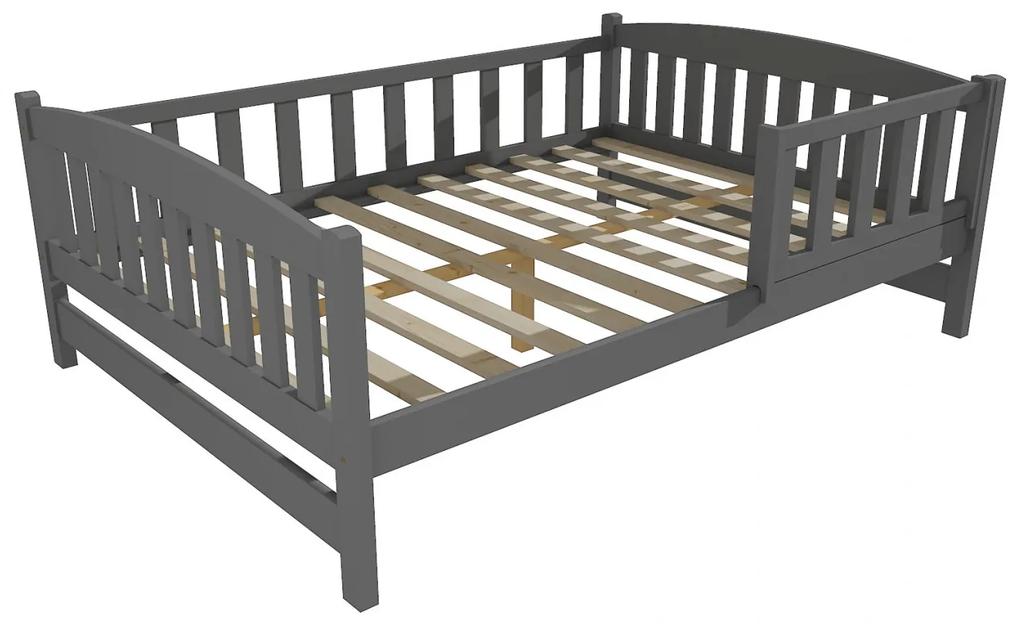 Dětská postel DP 002 XL se zábranou (Barva dřeva: barva šedá, Rozměr: 140 x 200 cm)