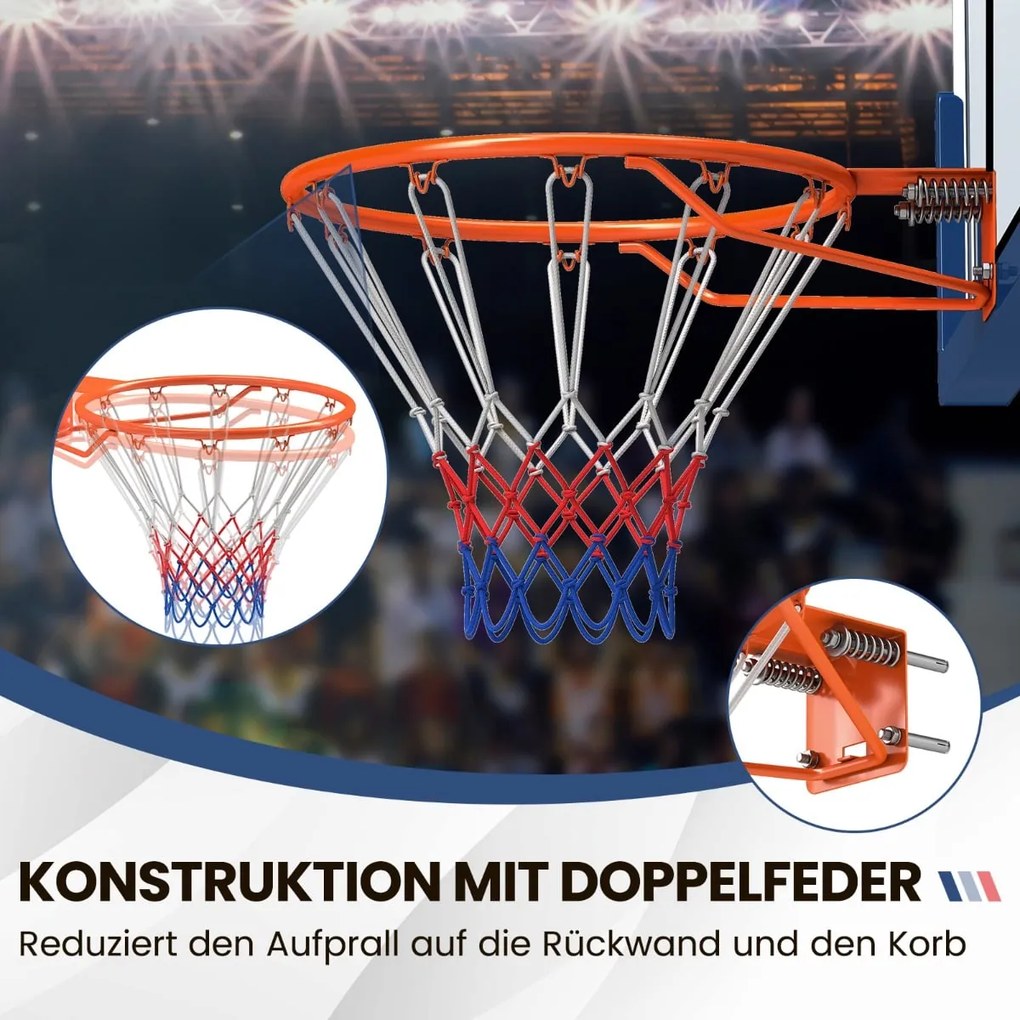 Costway Ø45 cm Sálový basketbalový koš s kroužkem a síťkou Mini basketbalový koš