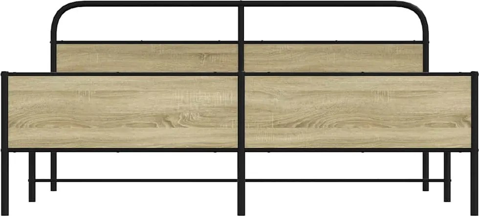 Kovový rám postele bez matrace dub sonoma 193 x 203 cm 3318697
