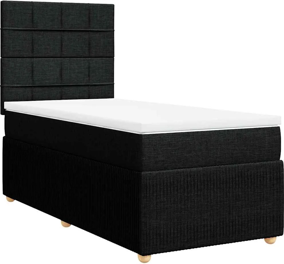 Box spring postel s matrací černá 90x200 cm textil 3294241