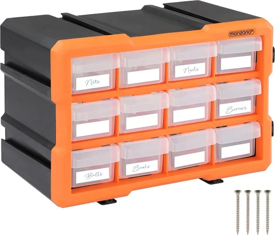 Organizér Damir s 12 přihrádkami černý/oranžový
