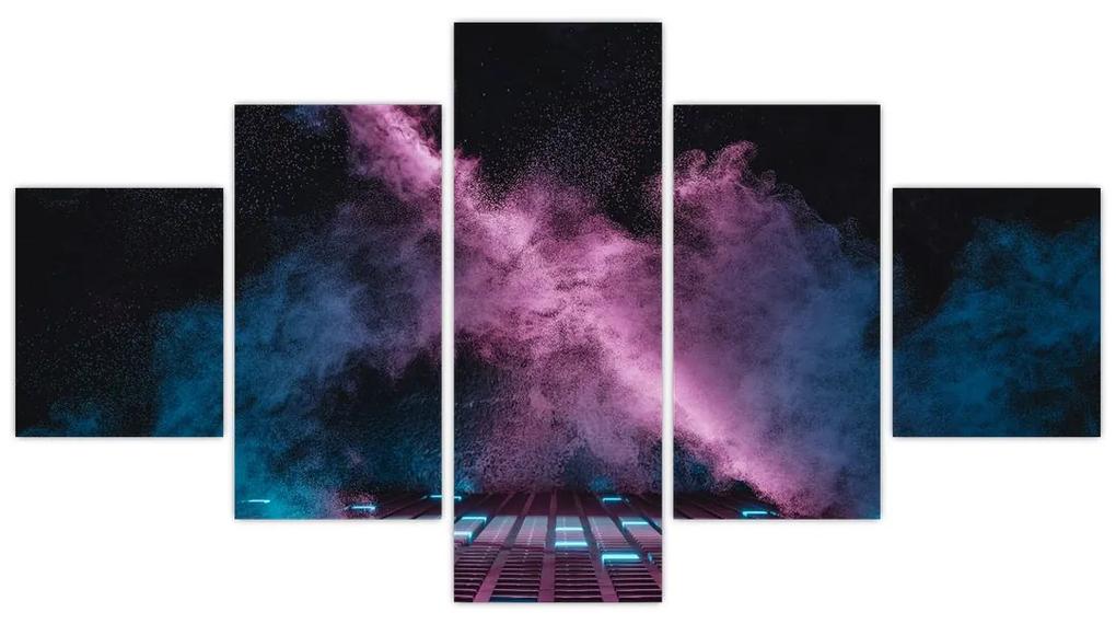 Obraz - Růžovo-modrý kouř (125x70 cm)