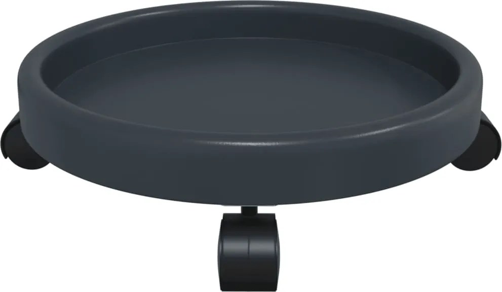 Vozíky na rostliny na kolečkách 2 ks šedé průměr 34 cm 35 kg 154609