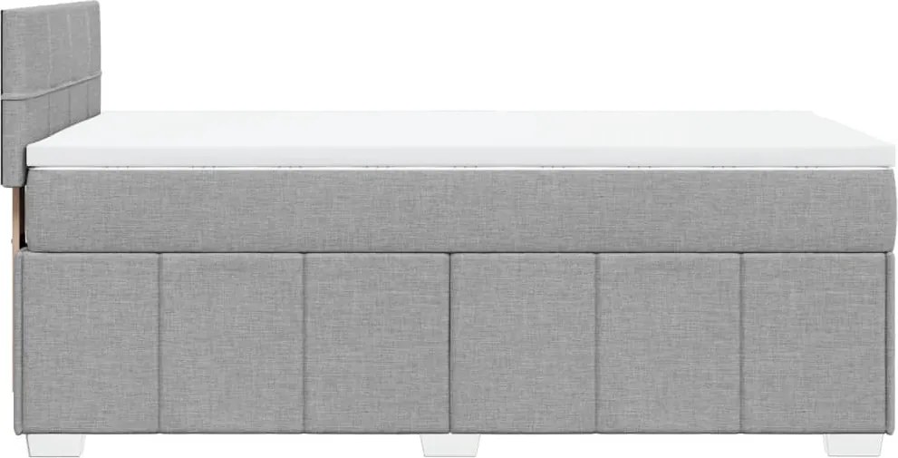 Box spring postel s matrací světle šedá 90x200 cm textil 3289251