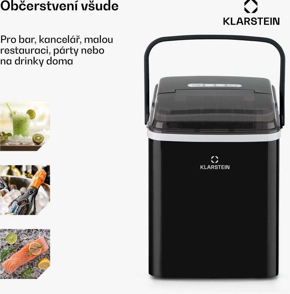 Klarstein Arctic Porter, výrobník ledu, kuželovité kostky ledu, 12 kg/24 h, nerezová ocel