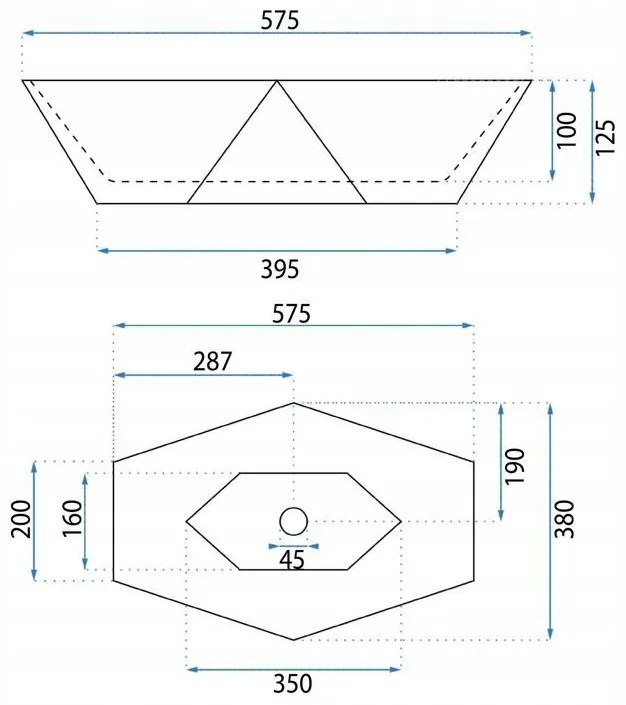 Keramické umyvadlo na desku REA BASARO EURUS bílé