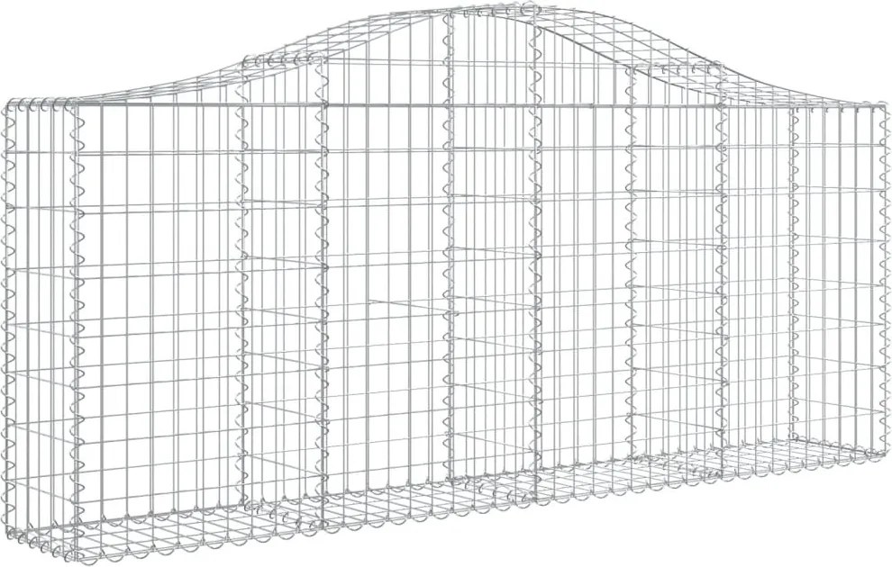 Klenuté gabionové koše 6 ks 200x30x80/100 cm pozinkované železo 3145413