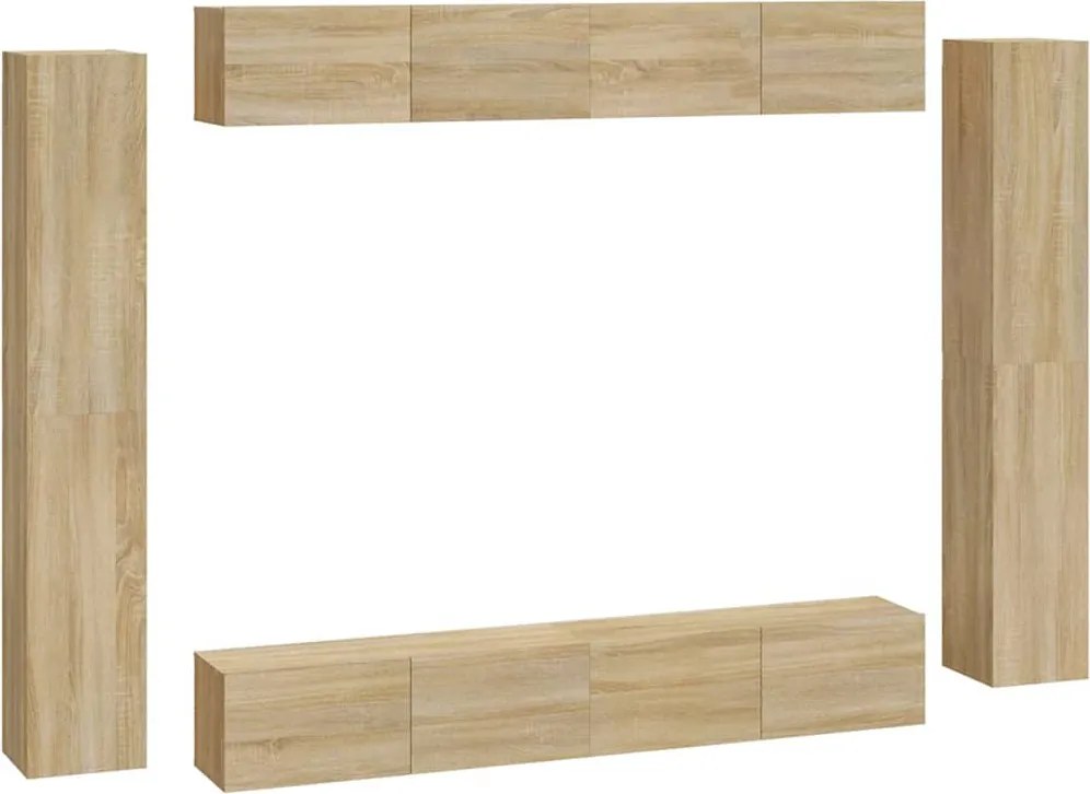 8dílný set TV skříněk dub sonoma kompozitní dřevo 3114296