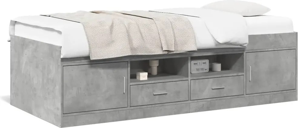 Válenda se zásuvkami bez matrace betonově šedá 100 x 200 cm 3280240