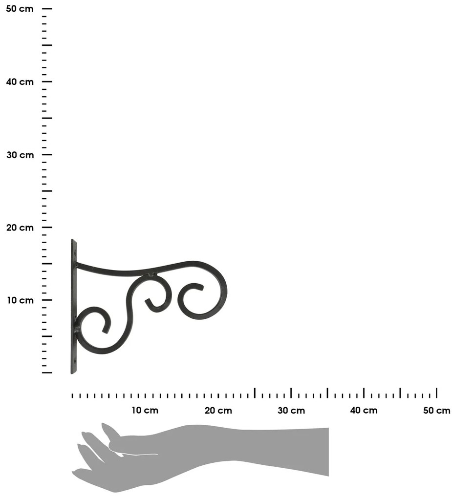 Kovový držák na květináč Irma, 18,5x21 cm, černá