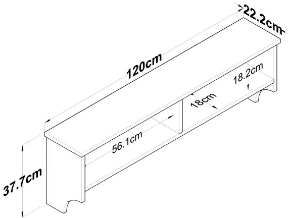 Nástěnný věšák RANI 120x37,2 cm bílá/béžová