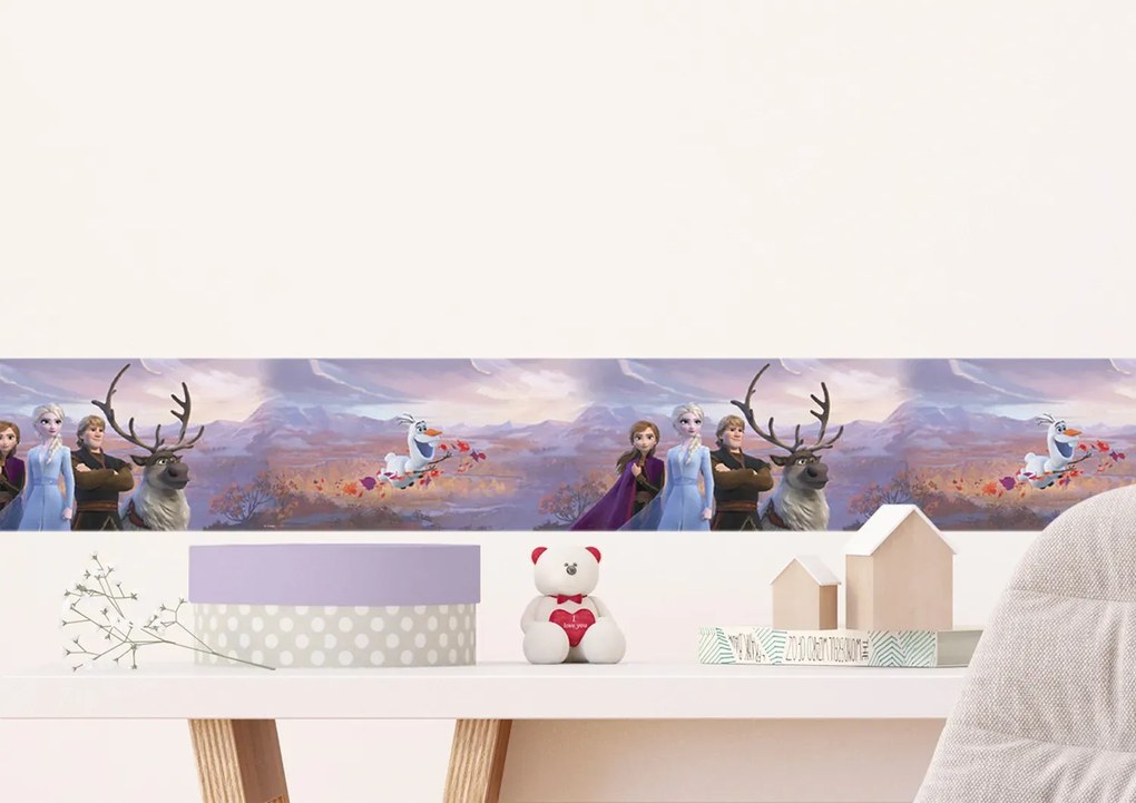 Dětská samolepící bordura na zeď Disney Ledové království | 5 m x 9.7 cm | DWBD8159