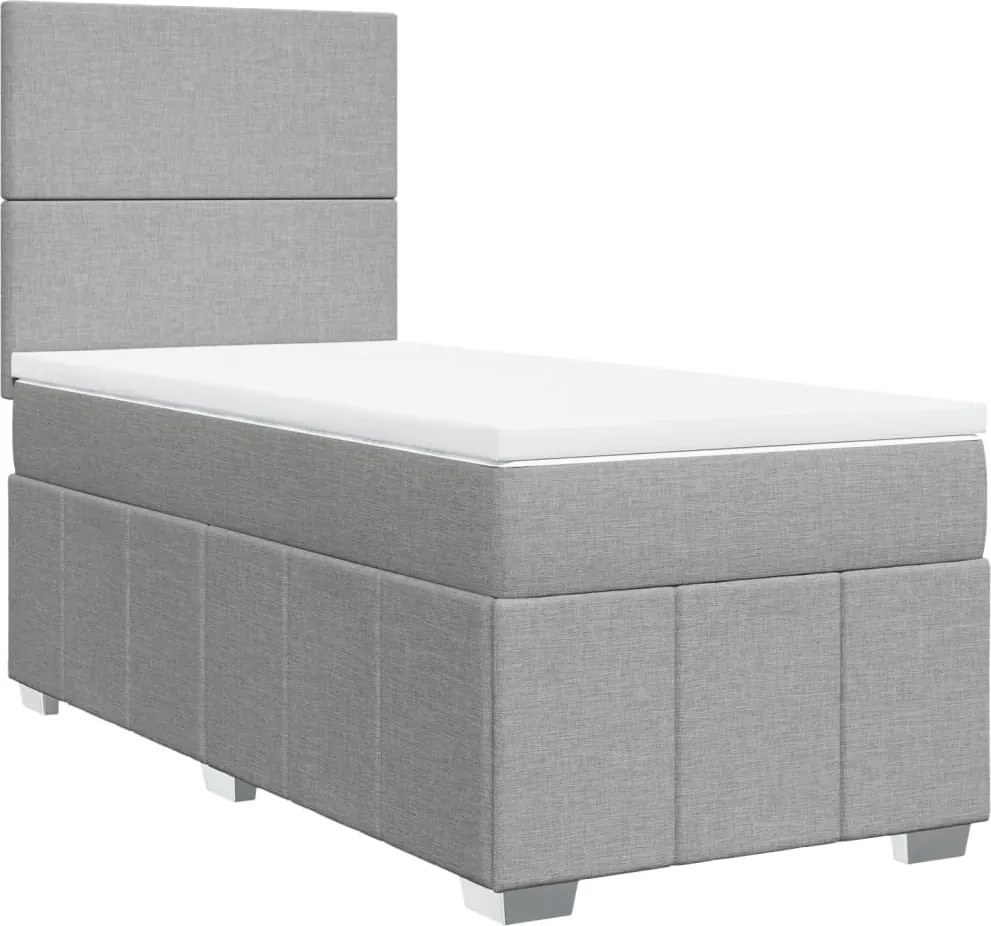 Box spring postel s matrací světle šedá 80 x 200 cm textil 3291488
