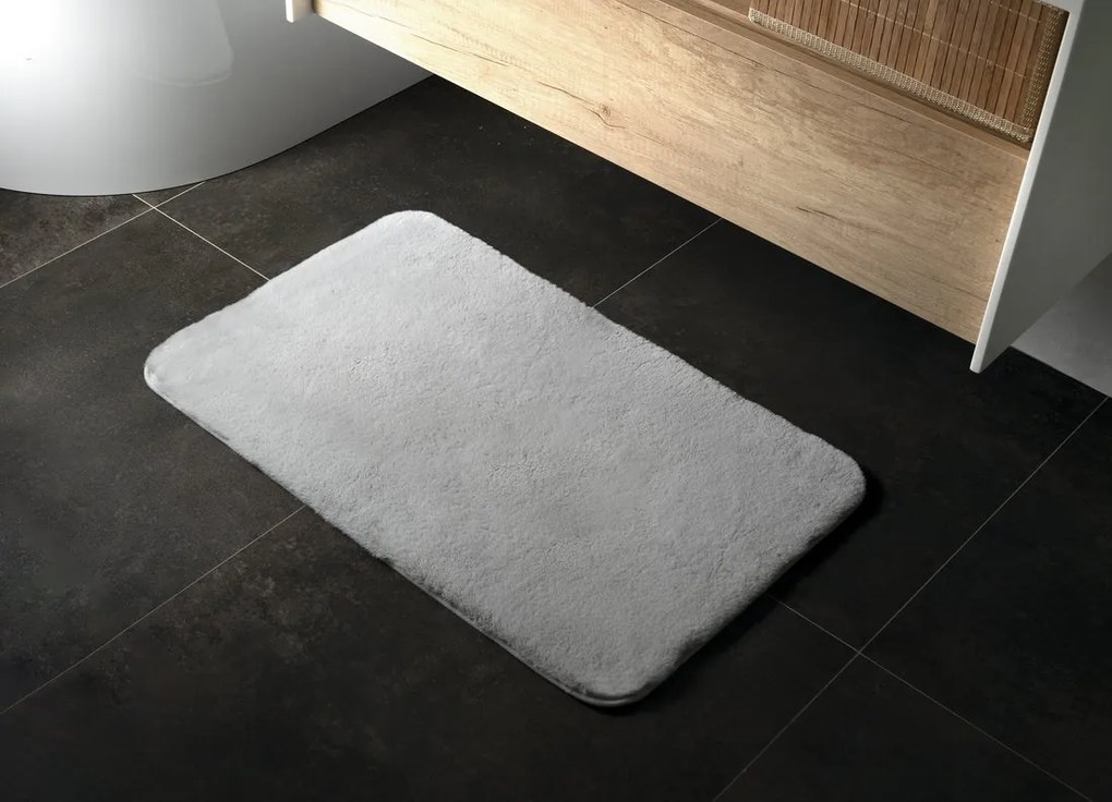Gedy Gedy, FUZZY koupelnová předložka, 50x80 cm, 100% polyester, protiskluz, šedá, 96FY508008