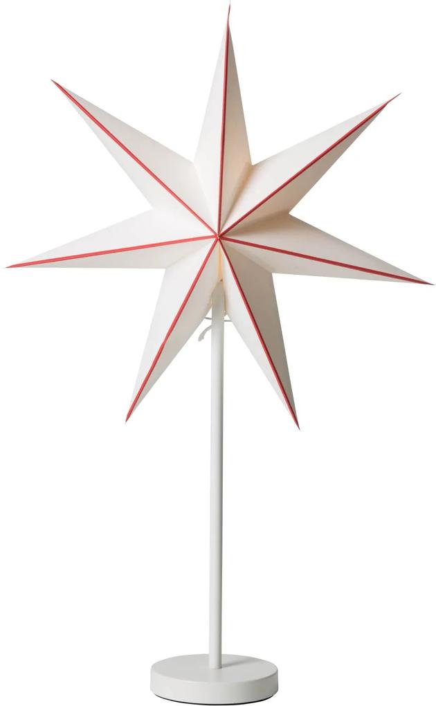 watt & VEKE Svítící hvězda na stojánku Red/White 44cm, červená barva, bílá  barva, kov, plast, textil | BIANO
