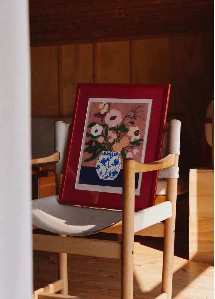 Plakát 30x40 cm Flowers on Blue Table – Carla Llanos – The Poster Club