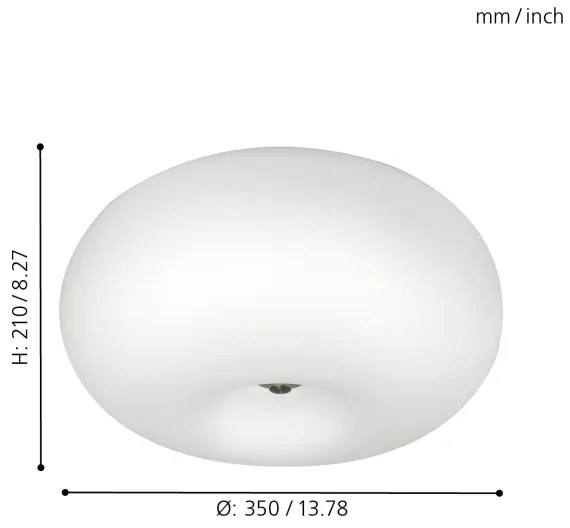 EGLO 86812 - Stropní svítidlo OPTICA 2xE27/60W/230V opálové sklo