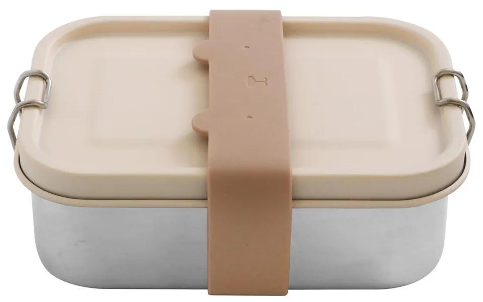 Eef Lillemor Nerezový obědový box se silikonovým páskem - béžový 700 ml