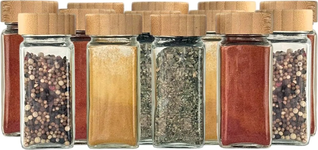 usporadejto.cz Sada 6ks kořenek hranatých s bambusovým víčkem DECOR 6*120ml