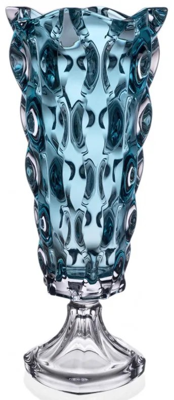 BOHEMIA SAMBA AQUAMARINE VÁZA NA NOZE 405MM