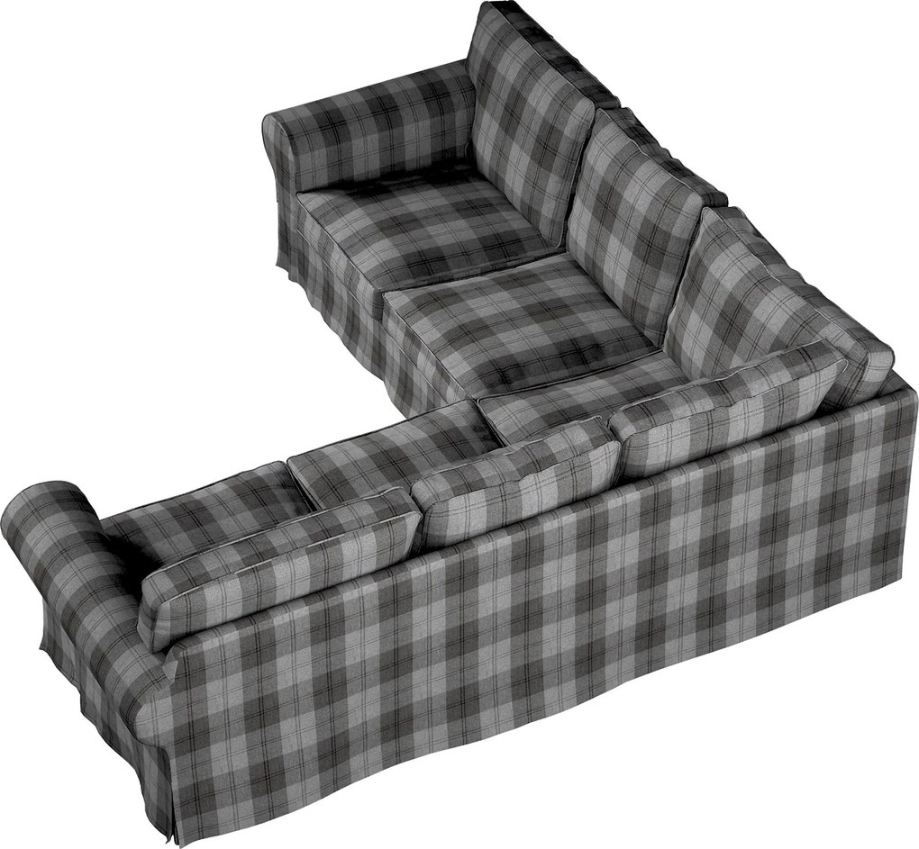 Potah na pohovku IKEA Ektorp rohová barva šedá látka pletený vzor, vzorované