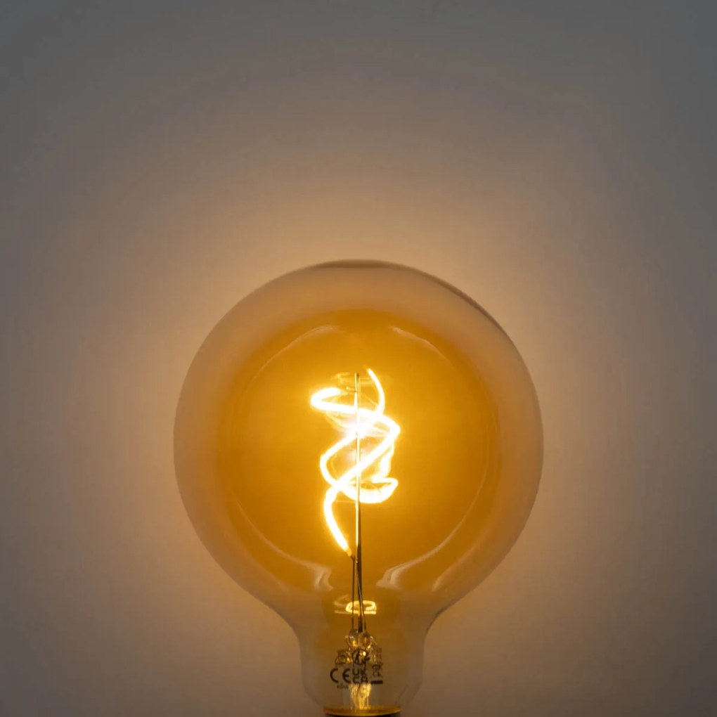 Sada 5 stmívatelných LED žárovek se spirálovým vláknem E27 G125 zlaté 4W 270LM 2700K