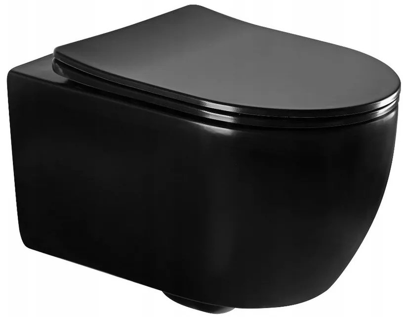 Závěsný set Mexen Fenix + WC Carmen + bidet + tlačítko, černá, 60100+3388XX85