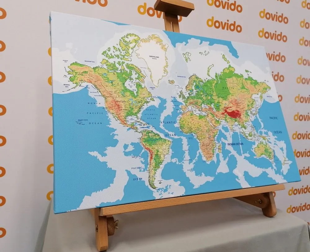 Obraz na korku klasická mapa světa