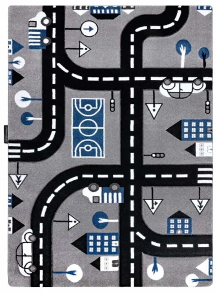 Dětský kusový koberec Město šedý, Velikosti 280x370cm